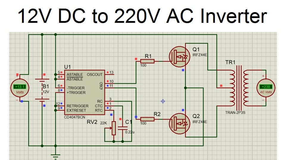 12V DC To 220V AC Inverter Circuit PCB 12V DC To 220V AC Inverter Circuit PCB