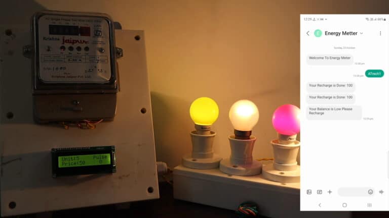 GSM Based Prepaid Electricity Energy Meter using Arduino