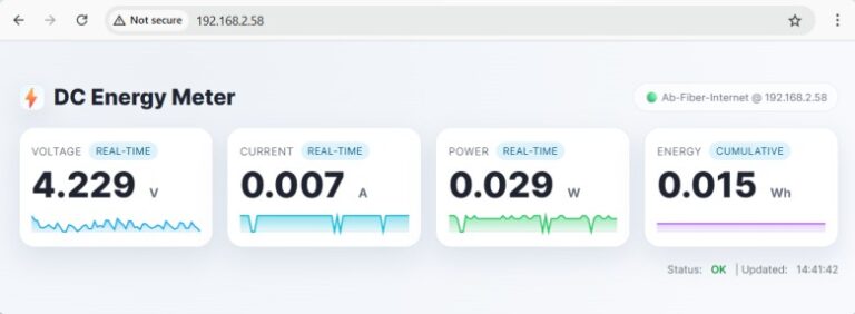 Build IoT DC Energy Meter with ESP32 Web Dashboard